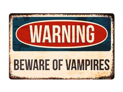 'Warning - Beware of Vampires' Art Print | Art.com