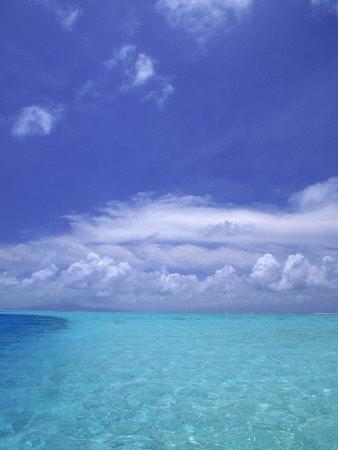 'Water and Sky, Bora Bora, Pacific Islands' Photographic Print - Mitch ...
