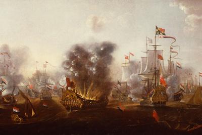 The Battle of Lowestoft Giclee Print - Willem van der Stoop | Art.com