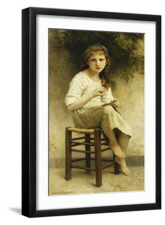 Idle Thoughts (Little Girl Sitting Embroidering); Vaines Pensees ...