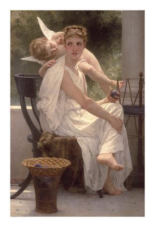 Woman and Cherub Premium Giclee Print - William Adolphe Bouguereau ...