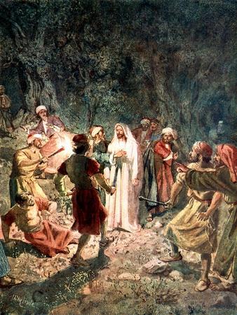 'Soldiers of the Pharisees seize Jesus - Bible' Giclee Print - William ...