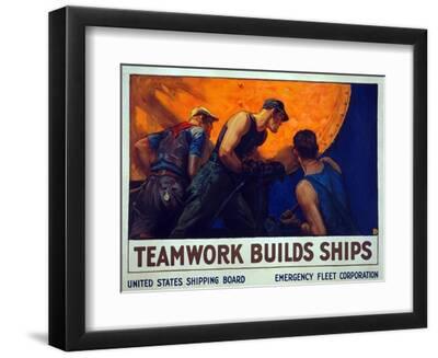 'Recruitment Campaign Teamwork Builds Ships , Pub. 1917 (Colour ...