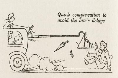 'Accident Compensation' Art Print - William Heath Robinson | Art.com
