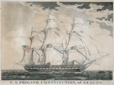 U.S. Frigate Constitution, of 44 Guns, Engraved by Abel Bowen (B.1790 ...