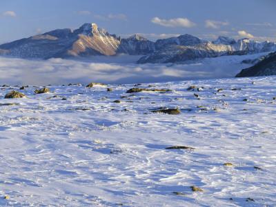 'Wind-Blown Snow & Longs Peak Above Clouds, Rocky Mountains, Colorado ...