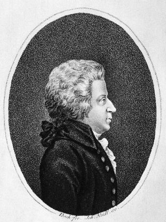 Wolfgand A Mozart Profile Giclee Print | Art.com
