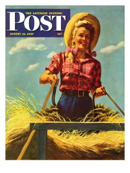 '"Woman Driving Hay Wagon," Saturday Evening Post Cover, August 14 ...