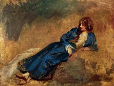 'Woman in Blue' Giclee Print - Eugenio Giuseppe Conti | Art.com