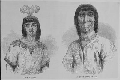 'Woodcut of an Inca of Peru and an Indian Campo or Ante' Giclee Print ...