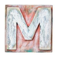 'Wooden Alphabet Block, Letter M' Art Print - donatas1205 | Art.com