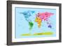 'World Map with Big Text for Kids' Art Print - Michael Tompsett | Art.com