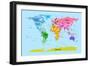 'World Map with Big Text for Kids' Art Print - Michael Tompsett | Art.com