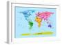 'World Map with Big Text for Kids' Art Print - Michael Tompsett | Art.com