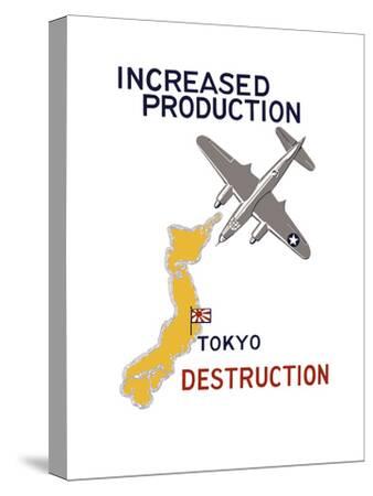 World War II Propaganda Poster Featuring a Bomber Flying over Japan ...