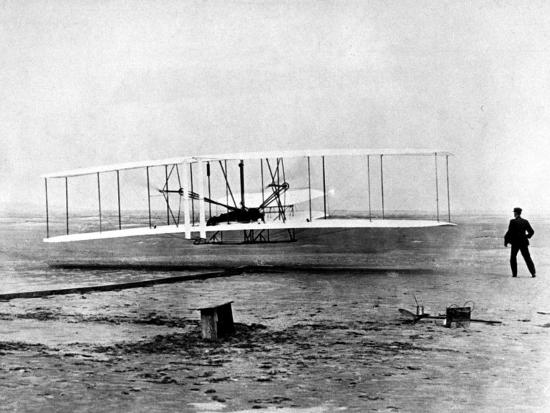 Wright Brothers Wilbur and Orville with 1903 Airplane "Kitty Hawk" on ...