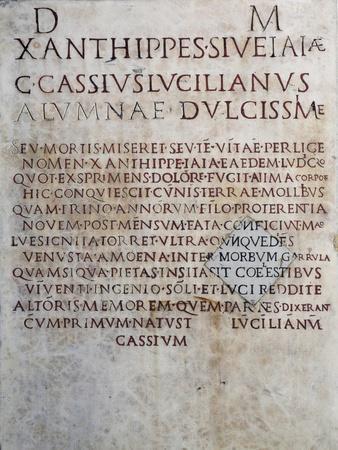 'Xanthippe Stele with Latin Inscription' Giclee Print | Art.com