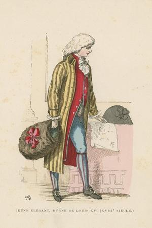 Young French Dandy of the Reign of Louis XVI, 18th Century Giclee Print ...