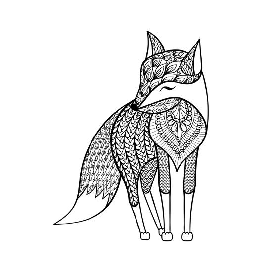 Fox Zentangle Ausmalbilder Malvorlagen Und Ausmalen Sketch Coloring Page