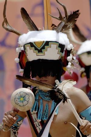 Zuni Pueblo Red-Tailed Hawk Dancer Performing the Deer Dance at the ...