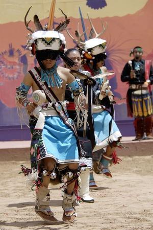'Zuni Pueblo Red-Tailed Hawk Dancers Performing the Deer Dance at the ...