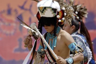 'Zuni Pueblo Red-Tailed Hawk Dancers Performing the Deer Dance at the ...